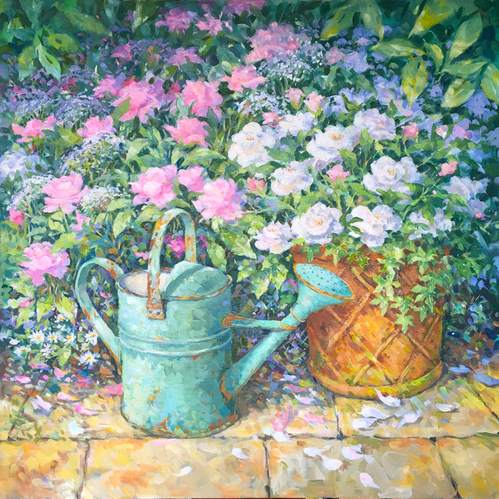 Watering Can and Roses – David Williams Artist
